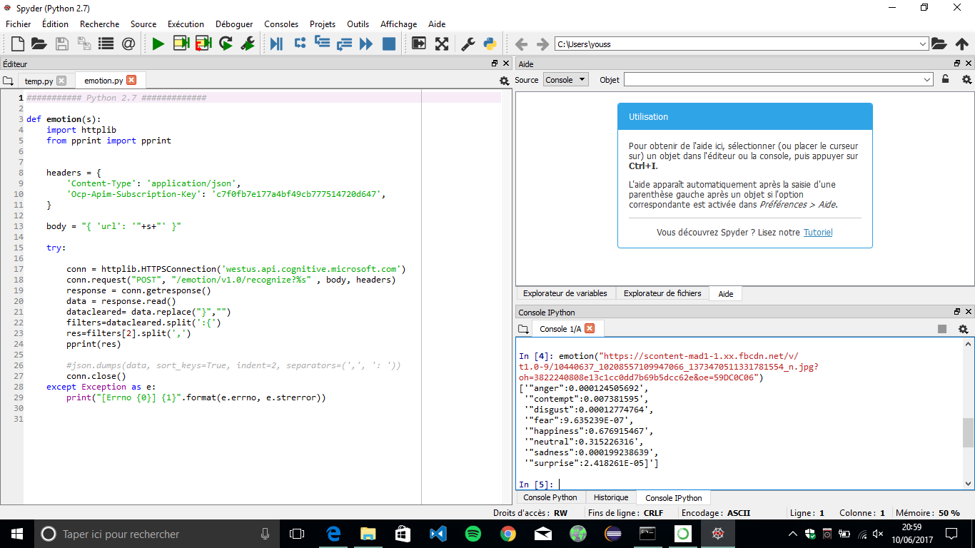 Microsoft Cognitive Emotion API – La data avec Youssef